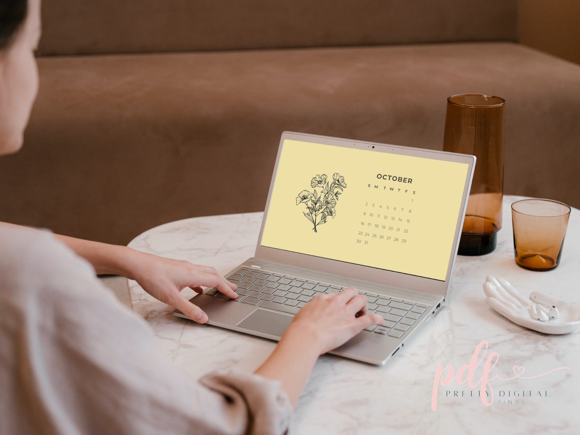 Minimalist Floral Desktop Wallpaper | Calendar Desktop Wallpaper ...