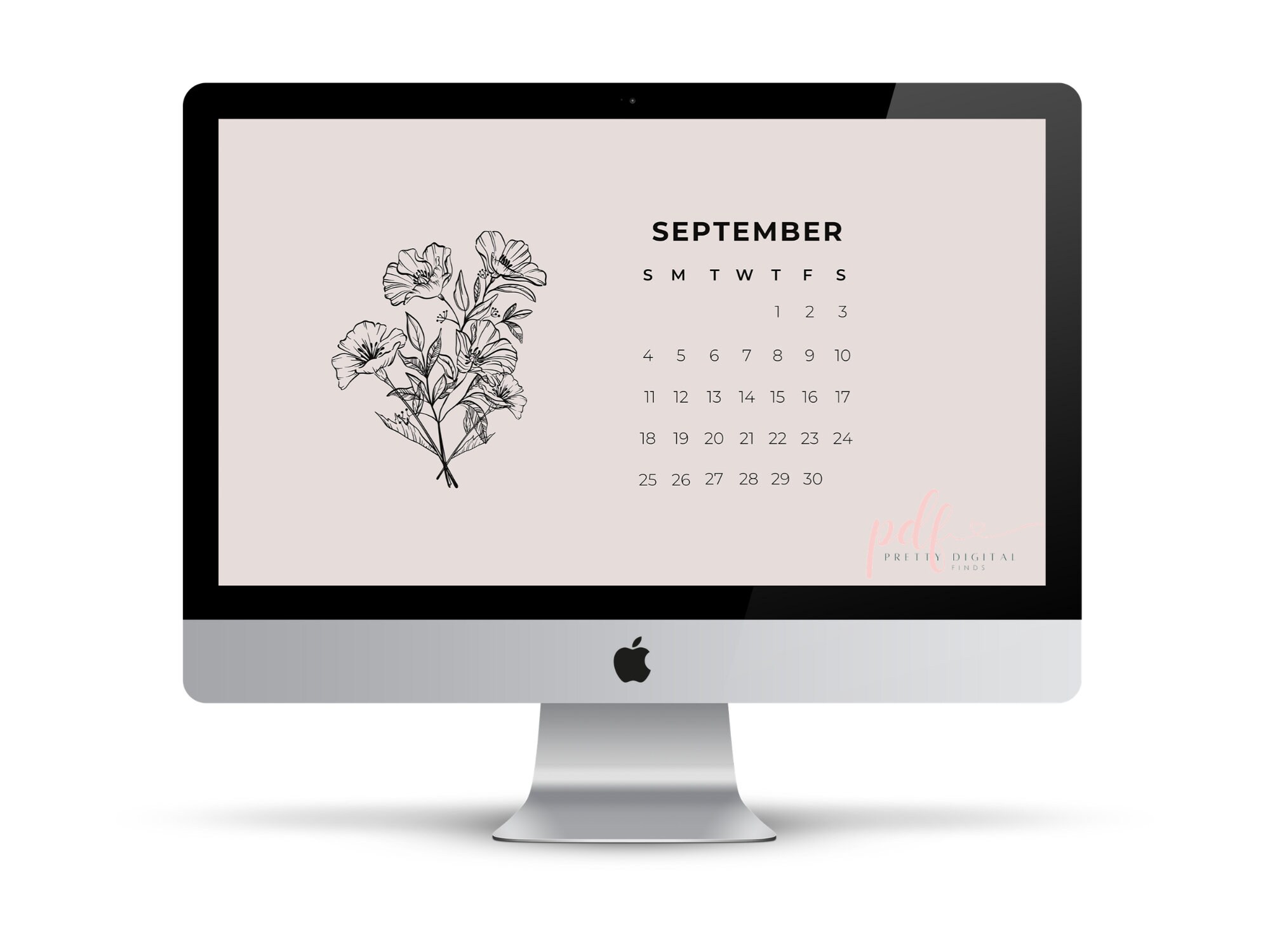 Minimalist Floral Desktop Wallpaper | Calendar Desktop Wallpaper ...