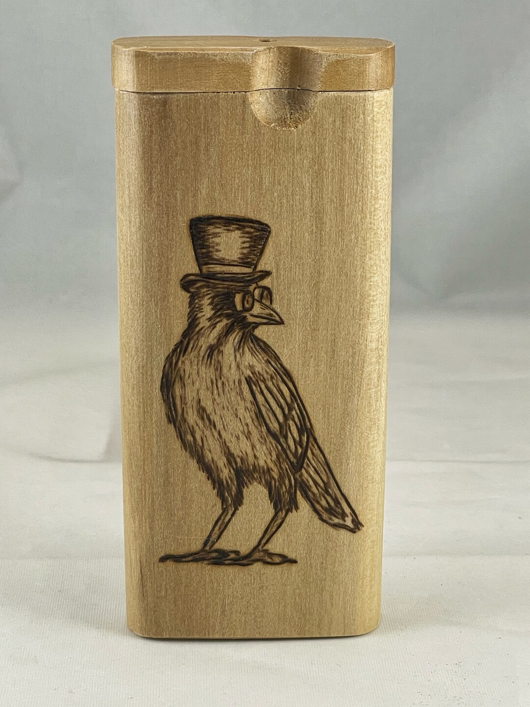 Top Hat Crow Wood Burned Hitter Box Pyrography Wood Burning - Etsy