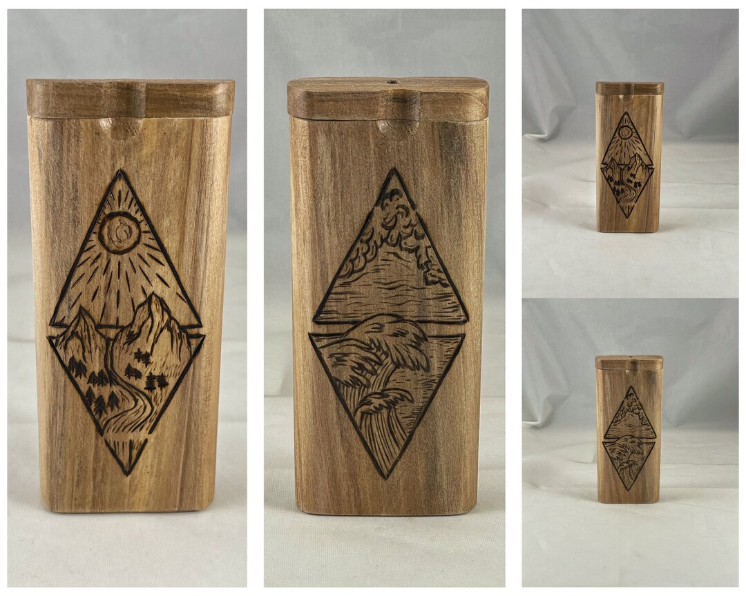 Four Elements Wood Burned Hitter Box | Pyrography Wood Burning Art ...