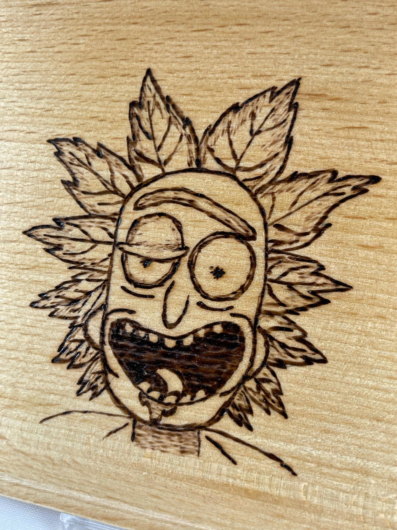 Stoner Rick Rolling Tray / Pyrography Wood Burning Art / Weed - Etsy México