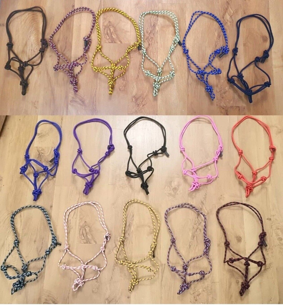 Hand Made Rope Halter Knotted Nylon Headcollar Parelli Horse/donkey ...