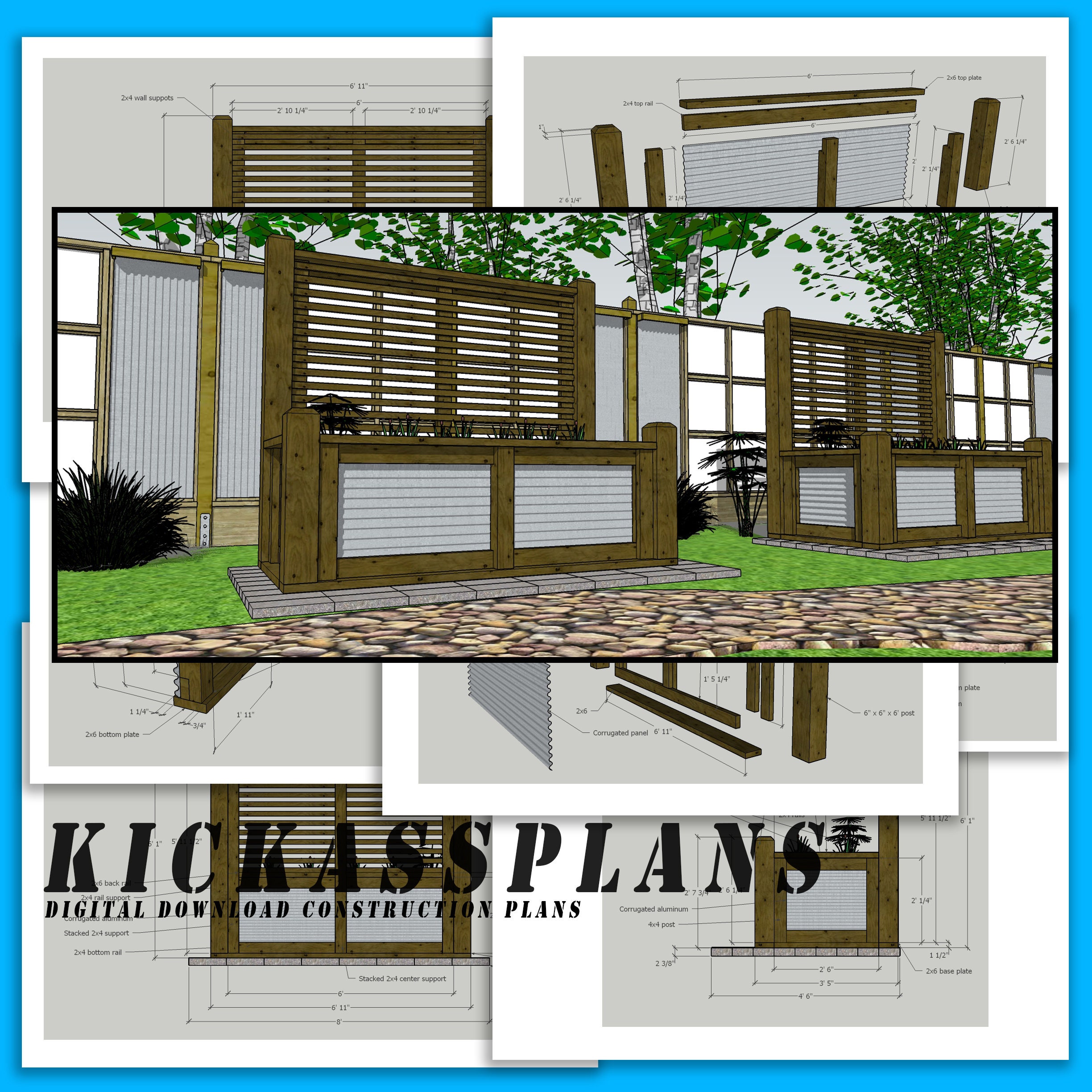 Raised Garden Bed Design Build Book, Trellis Planter Box Home Build ...