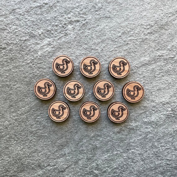 10x Duck Tokens 20mm Cherry Wood | Etsy