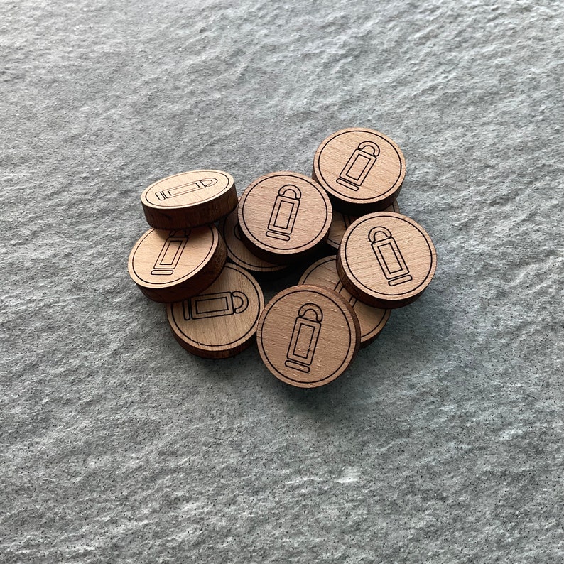 10x Pistol Bullet Tokens 20mm Cherry Wood - Etsy