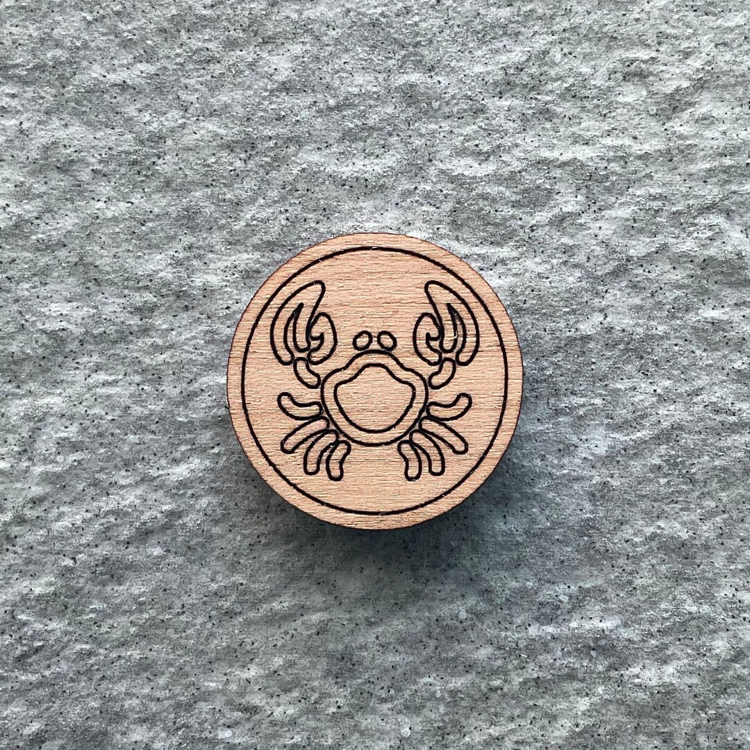 10x Crab Tokens 20mm Cherry Wood - Etsy