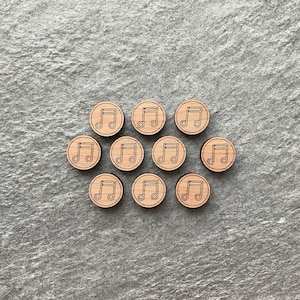 10x Music Note Tokens 20mm Cherry Wood - Etsy