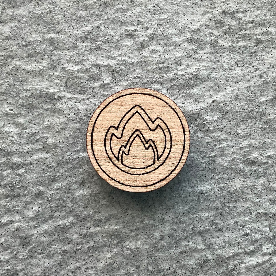 10x Fire Flame Tokens 20mm Cherry Wood - Etsy