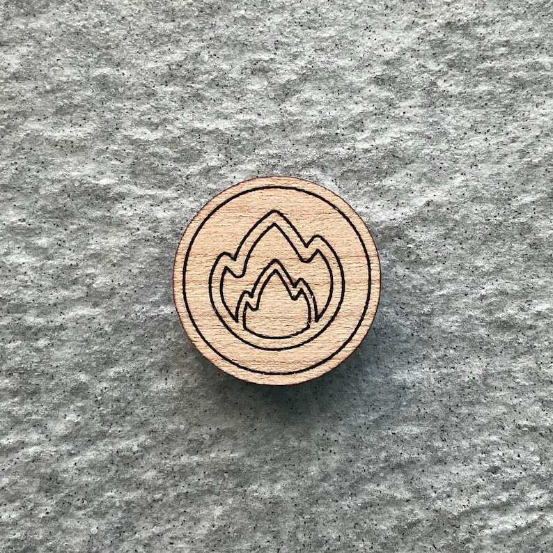 10x Fire Flame Tokens 20mm Cherry Wood - Etsy