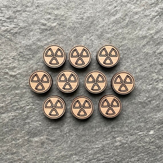 10x Radiation Tokens 20mm Cherry Wood | Etsy