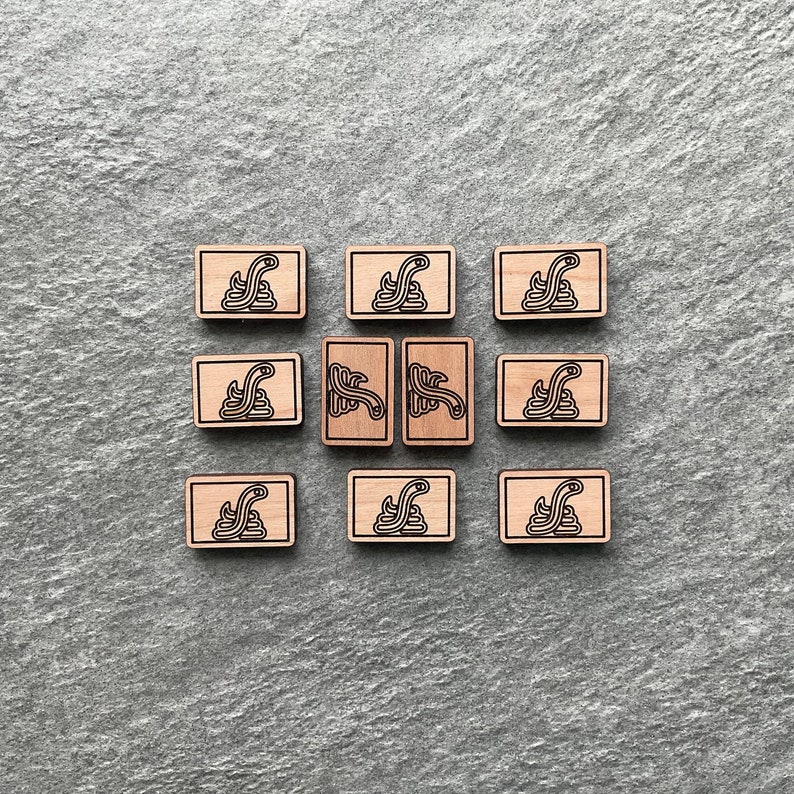 10x Snake Tokens 20mm X 30mm Cherry Wood - Etsy
