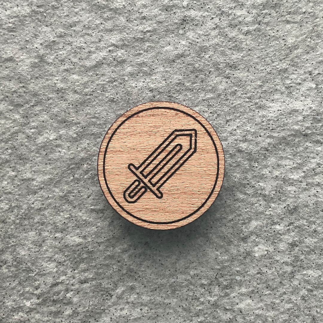 10x Sword Tokens 20mm Cherry Wood - Etsy