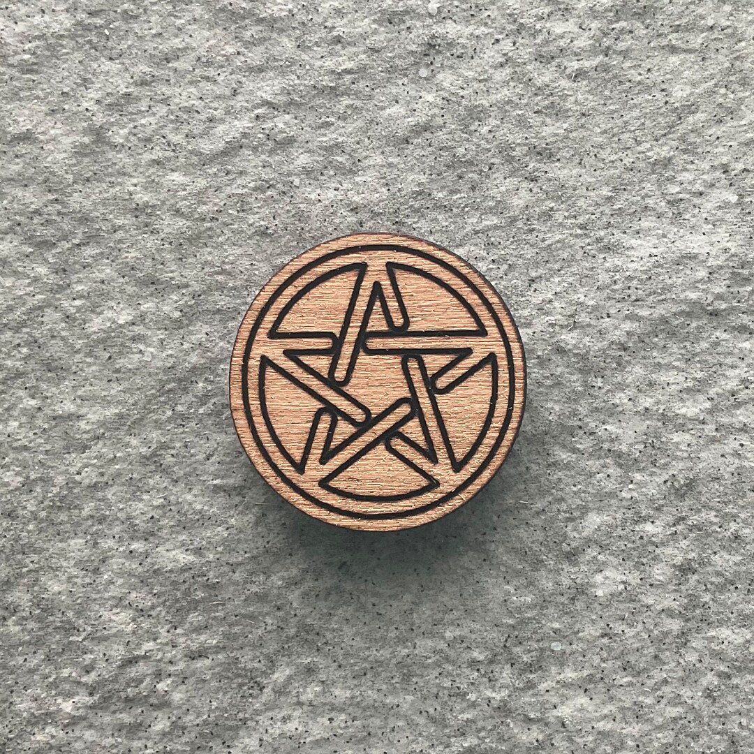 10x Pentagram Tokens 20mm Cherry Wood - Etsy