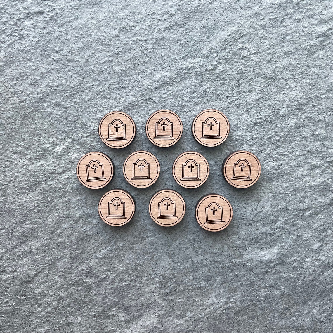 10x Grave Tombstone Tokens 20mm Cherry Wood - Etsy Canada