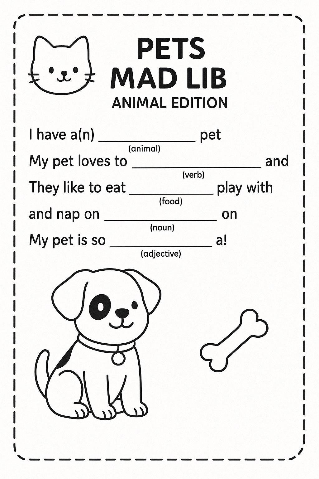 Mad Libs for Younger Children - Etsy