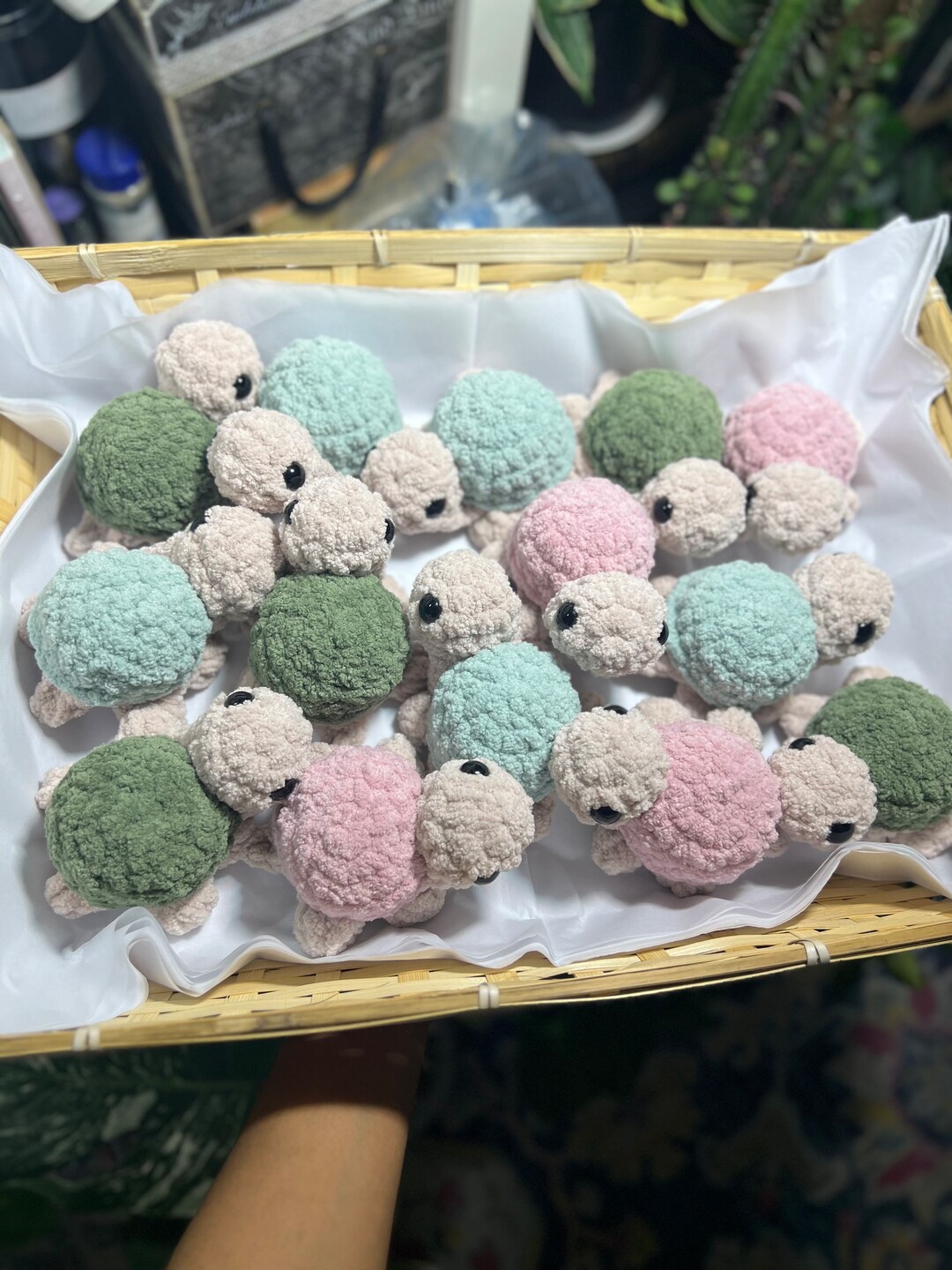 CROCHET TURTLE PLUSHIE Pink Blue Green Shell Turtle Summer Sea Animal ...