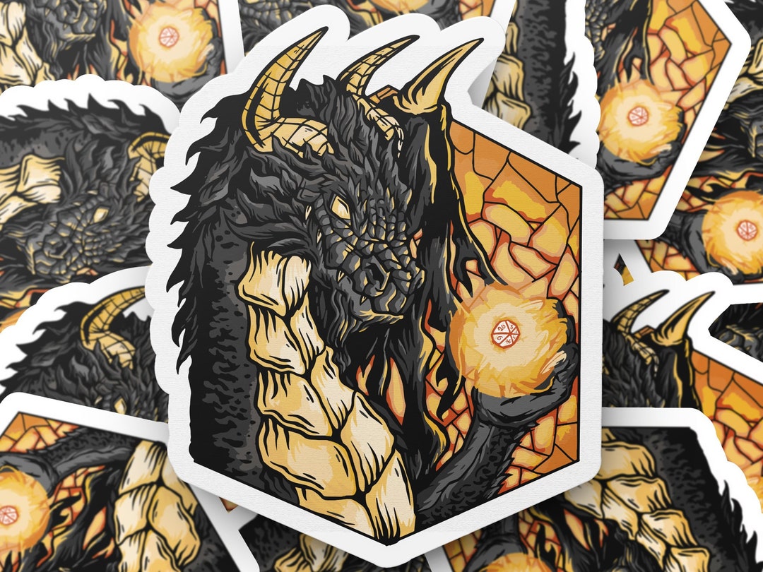Fantasy Dragon Sticker, Mythical Creature Decal, Monster Laptop Sticker ...