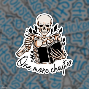 Just One More Chapter Skeleton Reading Sticker Dishwasher - Etsy