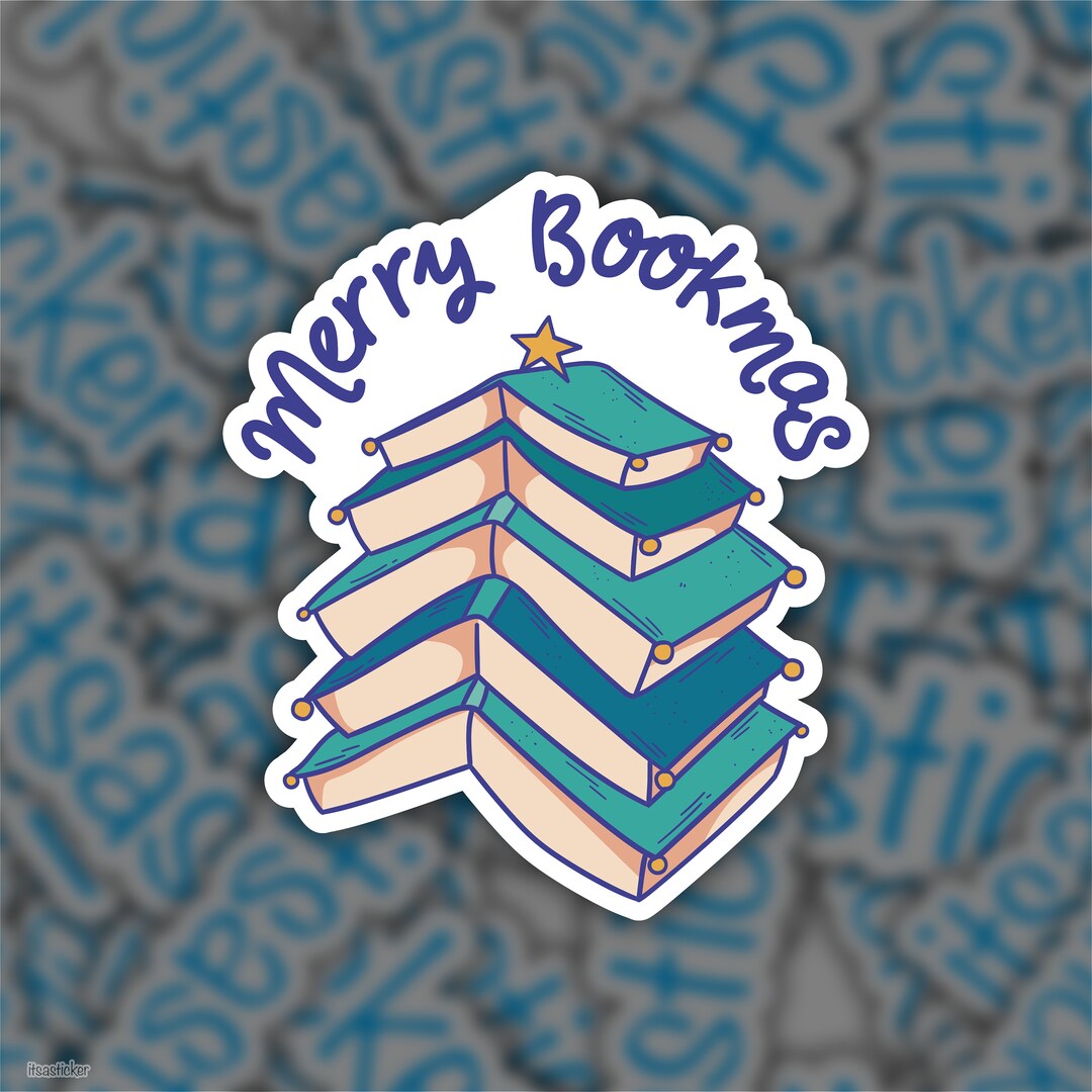 Merry Bookmas Sticker Ideal Gift for Book Lovers, Reading Lover ...