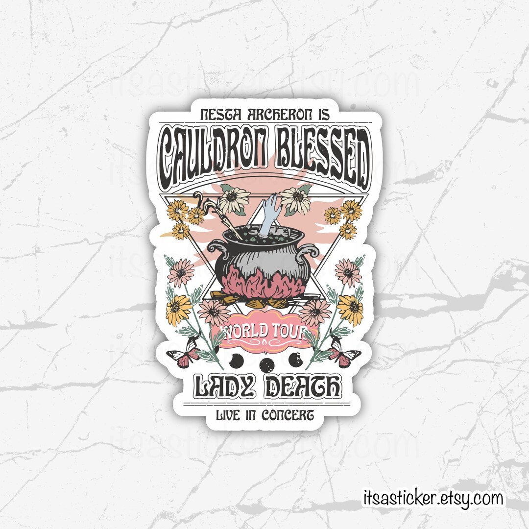 Nesta Archeron Cauldron Blessed Sticker ACOTAR, Floral Design, Book ...