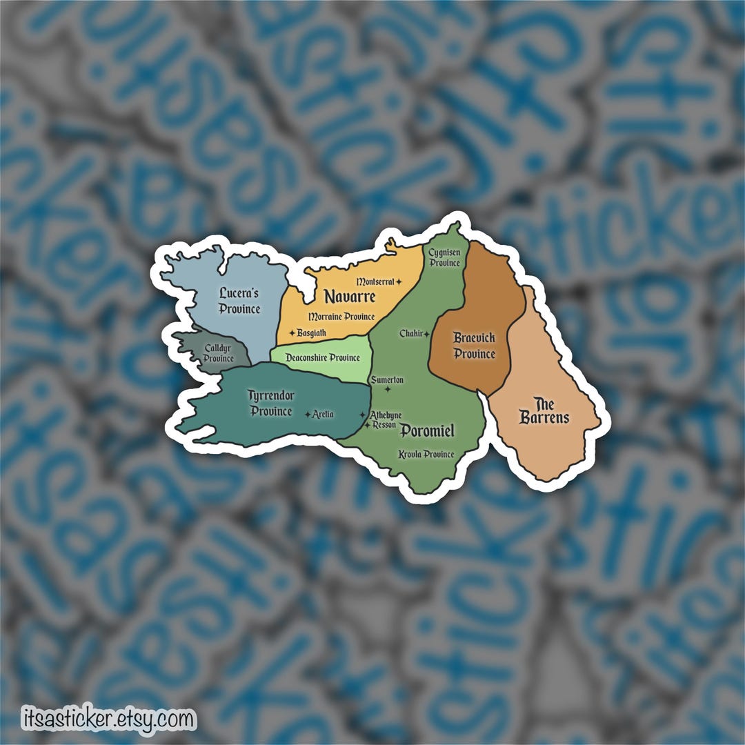 The Continent Map Sticker | Kindle Sticker, Bookish Sticker, Booktok ...