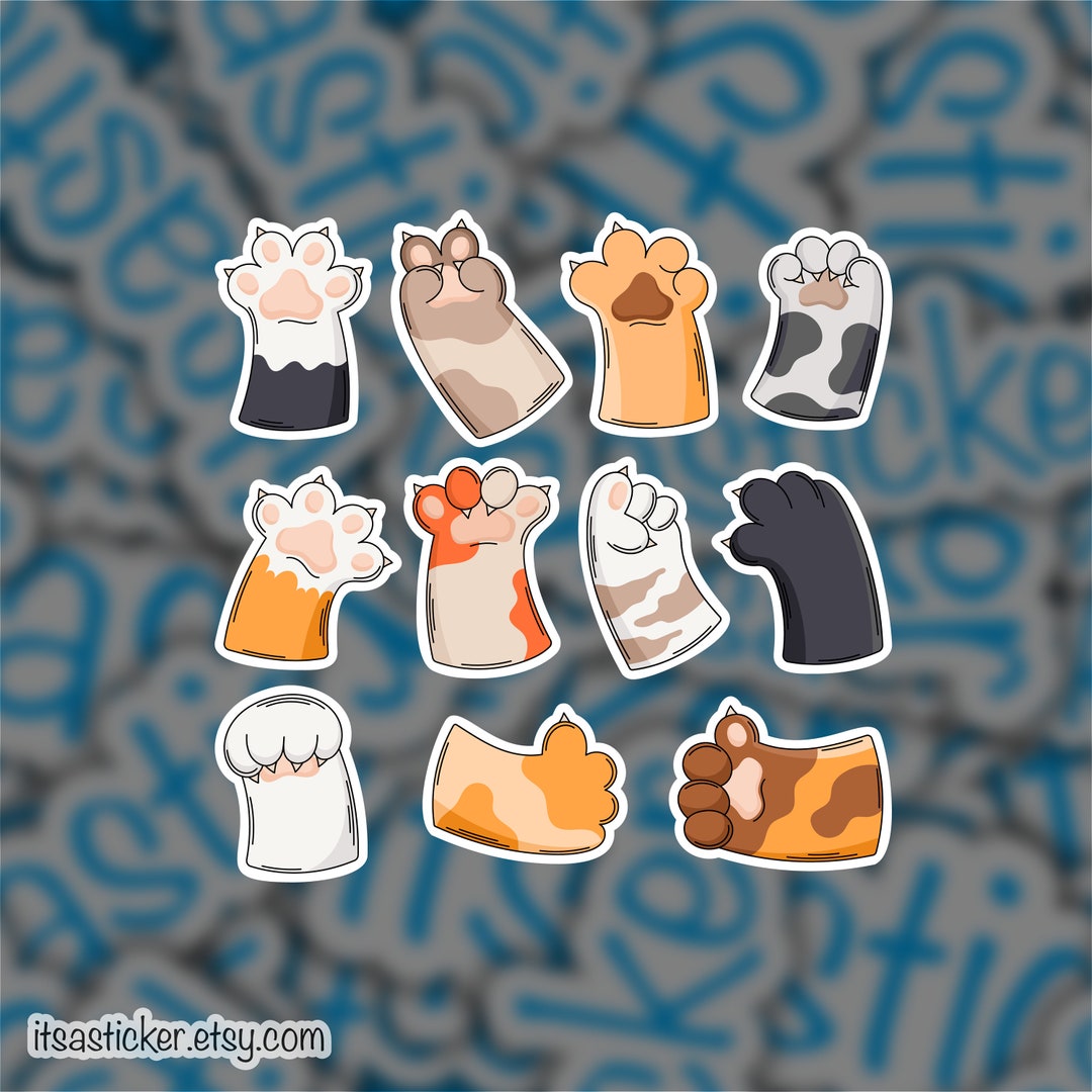 Cat Paws Sticker | Perfect for Cat Lovers, Cat Stickers, Sticker Pack ...
