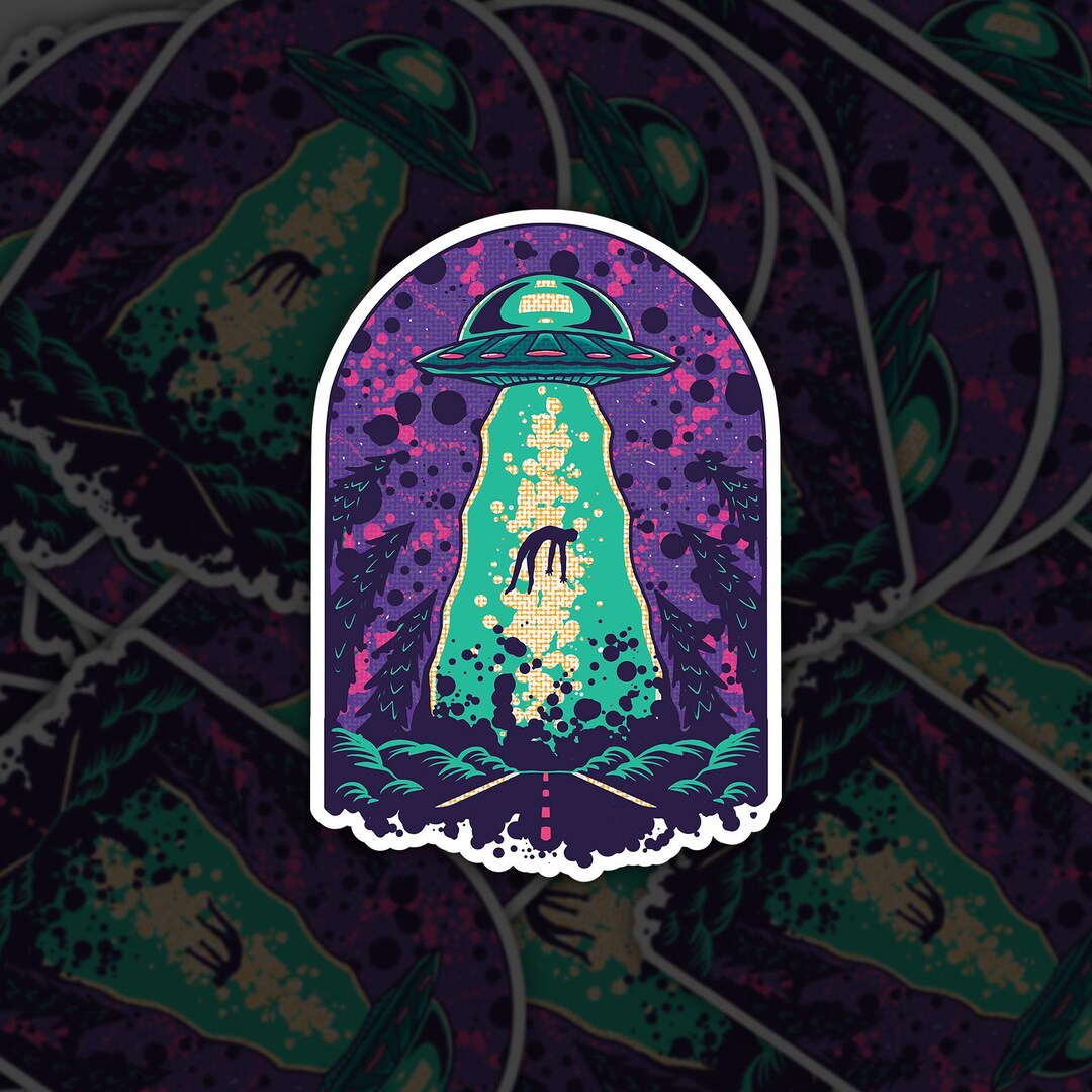 Alien Abduction Sticker | UFO Sticker, Space Sticker - Etsy