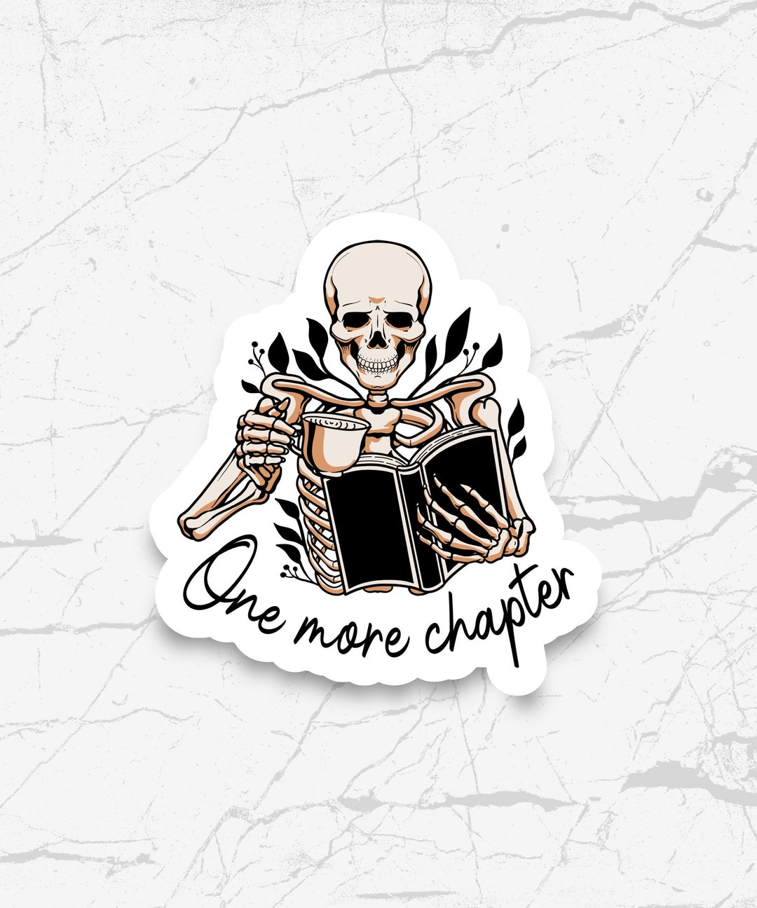 Just One More Chapter Skeleton Reading Sticker Ideal Gift for Book ...
