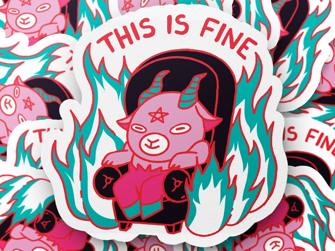 This is Fine Meme Sticker, Fire Meme Decal, Cool Laptop Sticker, Funny ...