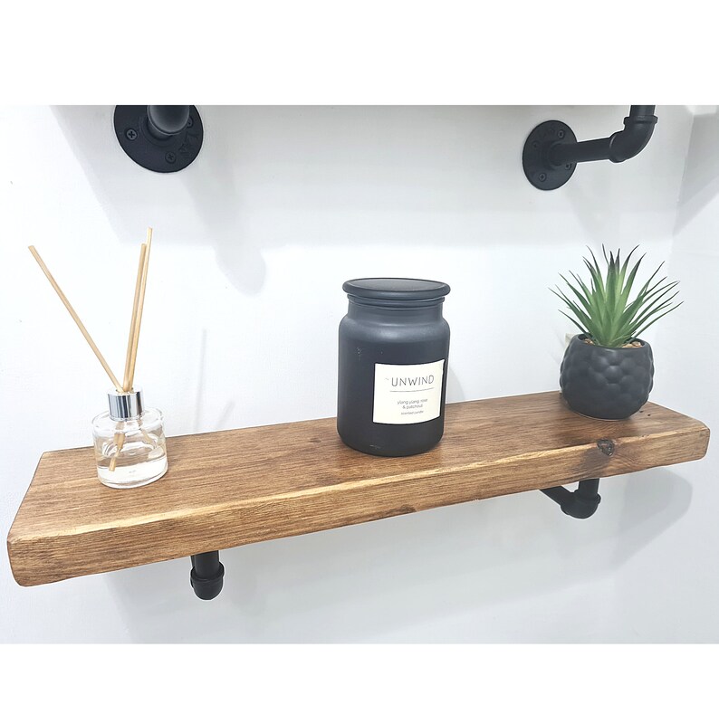 Rustic Floating Shelf Handmade From Solid Wood Floating Shelf | Etsy