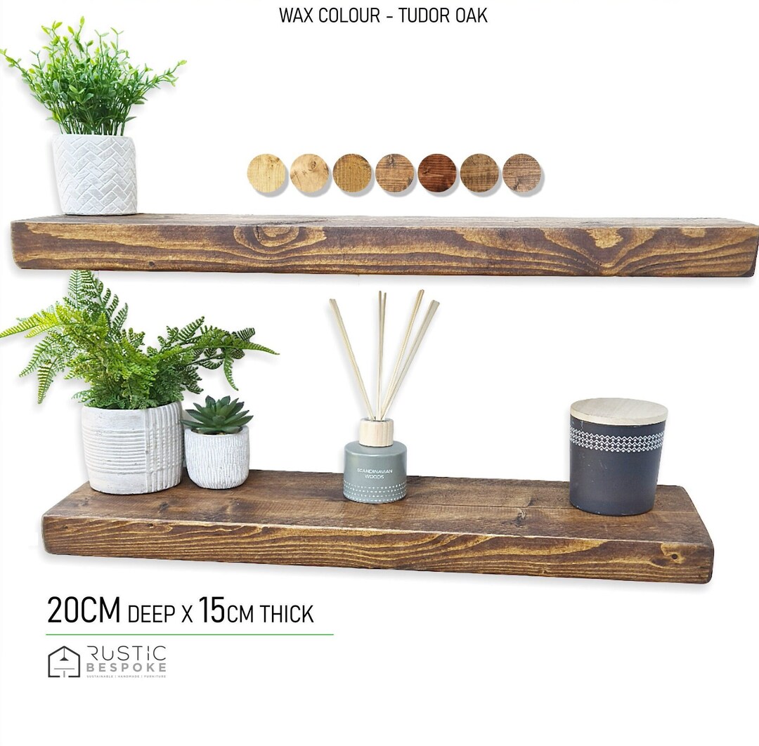 Rustic Floating Shelf Handmade From Solid Wood Floating Shelf - Etsy