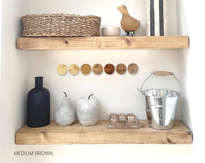 Any Size Between 15cm - 25cm Deep Wall Shelves With "l" Raw Steel ...