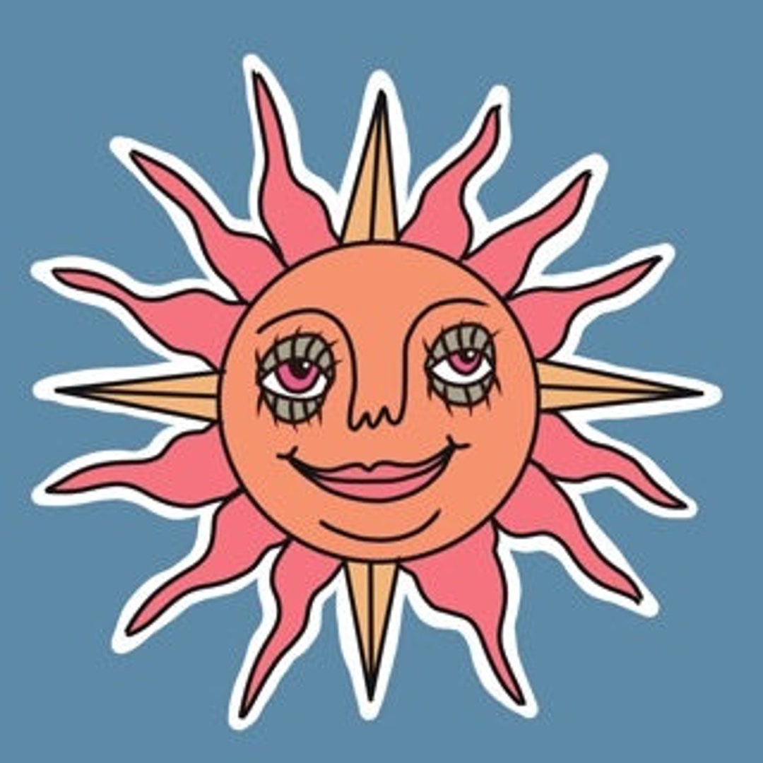 Funky Sun Aufkleber - Etsy Österreich