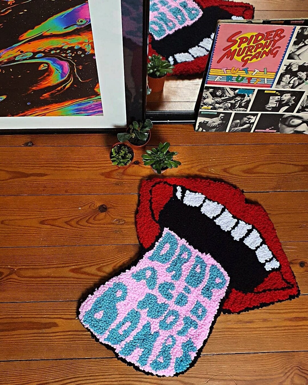 Psychedelic Hand Tufted Rug | Wall Hanging - Etsy