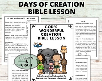 7 Days of Creation Bible Coloring Pages - Etsy