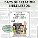 Days of Creation Sunday School Lesson and Craft for Kids, Printable ...