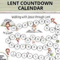 Lent Activity Calendar for Kids, 40 Days Lenten Calendar, Ash Wednesday ...