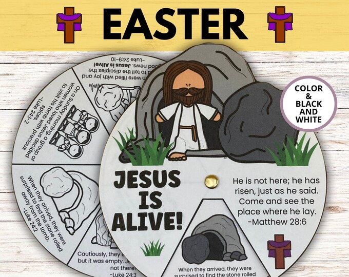 Easter Story Wheel Printable, Sunday School Easter Craft for Kids ...