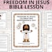 July 4th Sunday School Bible Lesson Printable, Freedom in Jesus Lesson ...