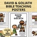 David and Goliath Bible Lesson Teaching Posters and Coloring, Sunday ...