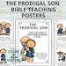 The Prodigal Son Bible Lesson Teaching Posters and Coloring, Sunday ...