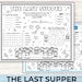Last Supper Bible Activity Coloring Placemat, Christian Easter Sunday ...