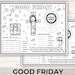 Good Friday Bible Activity Coloring Placemat, Christian Easter Sunday ...