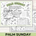 Palm Sunday Bible Activity Coloring Placemat, Palm Sunday School Game ...