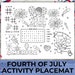 4th of July Coloring Activity Placemat, Family Party Printable Activity ...
