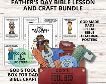 Fathers Day Bible Lesson and Craft Bundle, Sunday School Bible ...