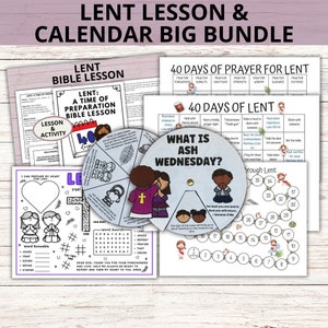 40 Days of Lent Calendar Activities Bundle for Kids, Lent Lesson for ...