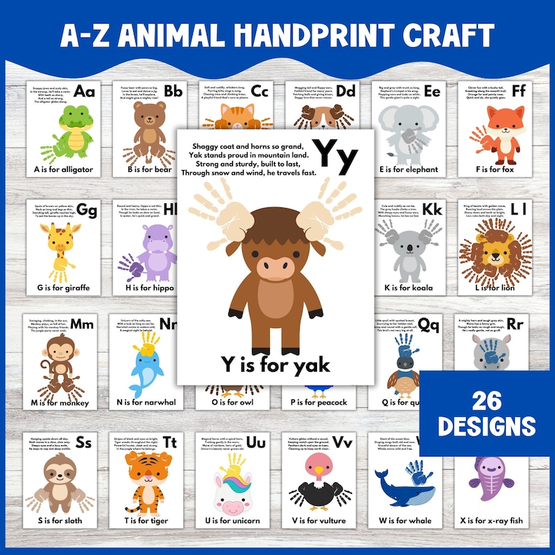 Handprint Alphabet - Etsy
