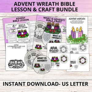 Advent Wreath Bible Lesson and Advent Coloring Bible Wheel Christmas ...