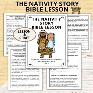 Nativity Story Bible Lesson and Coloring Christmas Craft Activity ...